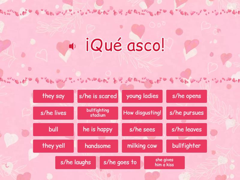 5 El Matador Guapo vocabulary basic - Find the match