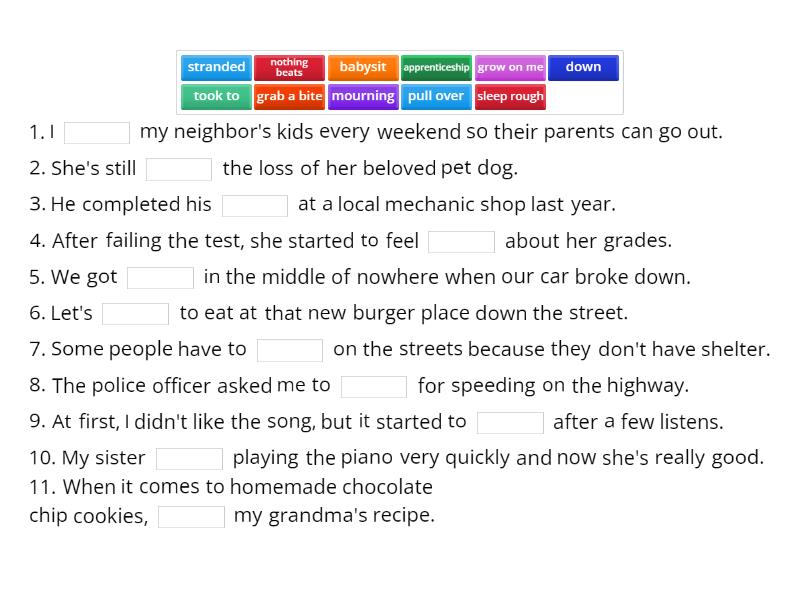 b2+ vocabulary practice - Complete the sentence