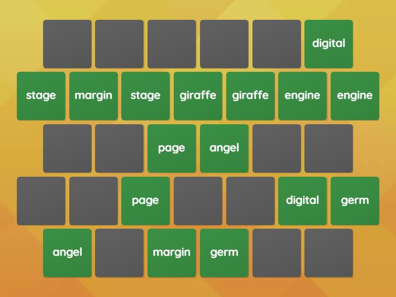 S3: 'ge', 'gi' and 'gy' making the 'soft g' sound - Matching pairs