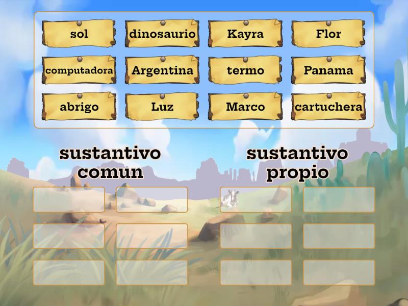 El sustantivo comun y propio - Group sort
