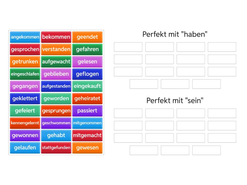 Perfekt mit haben oder sein? - Group sort