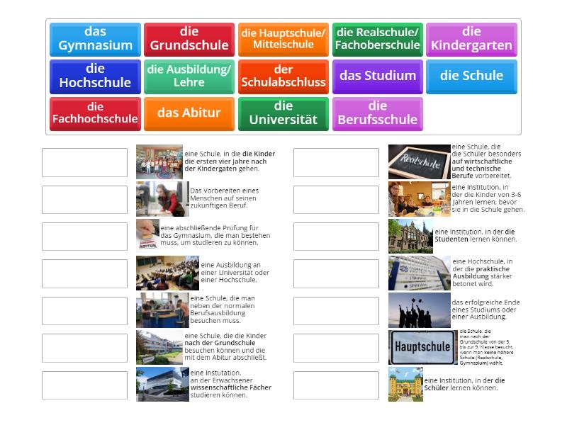 Das deutsche Schulsystem - Match up