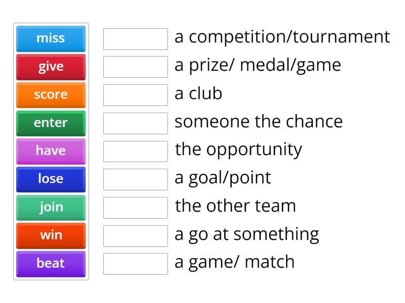 Prepare B1 unit 3_sport collocations - Match up