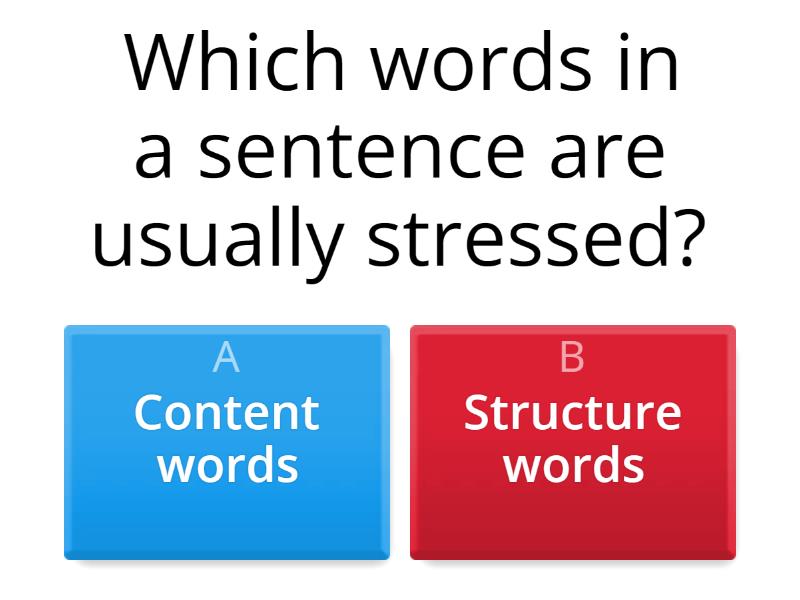 Sentence Stress - Quiz