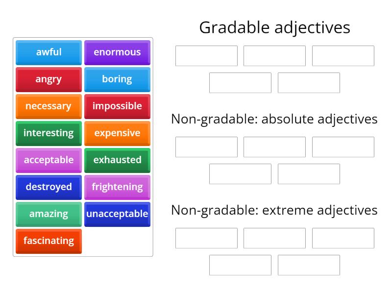Types of Adjectives - Group sort
