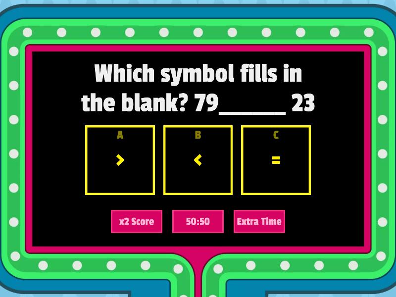 Comparing Numbers to 99 (1.2G) - Gameshow quiz