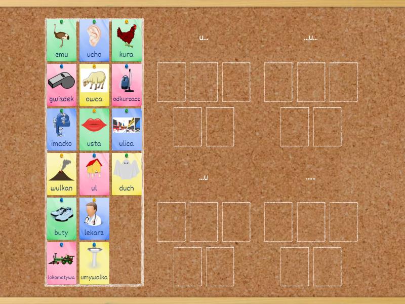 Gdzie jest litera u? - Group sort