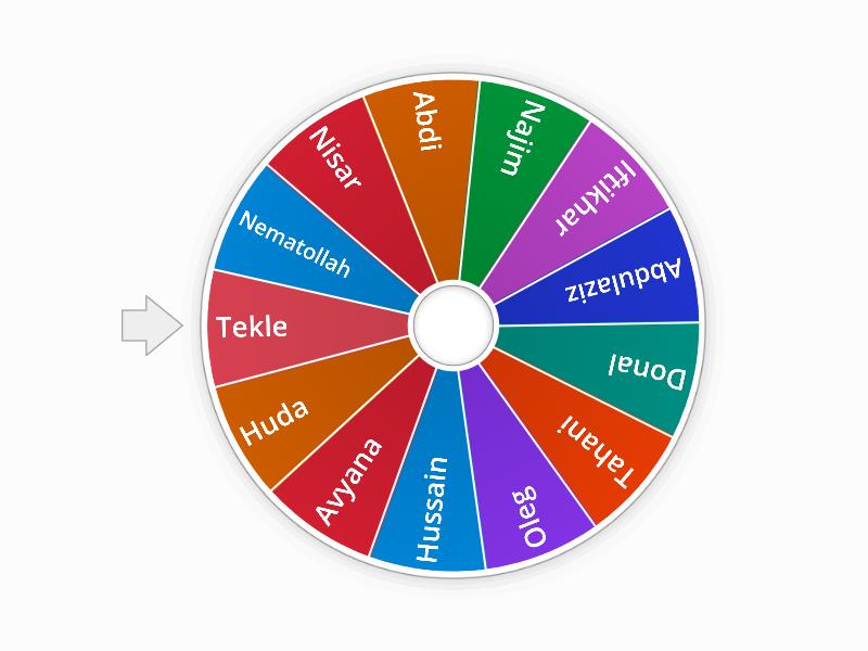 E1 student names wheel - Random wheel
