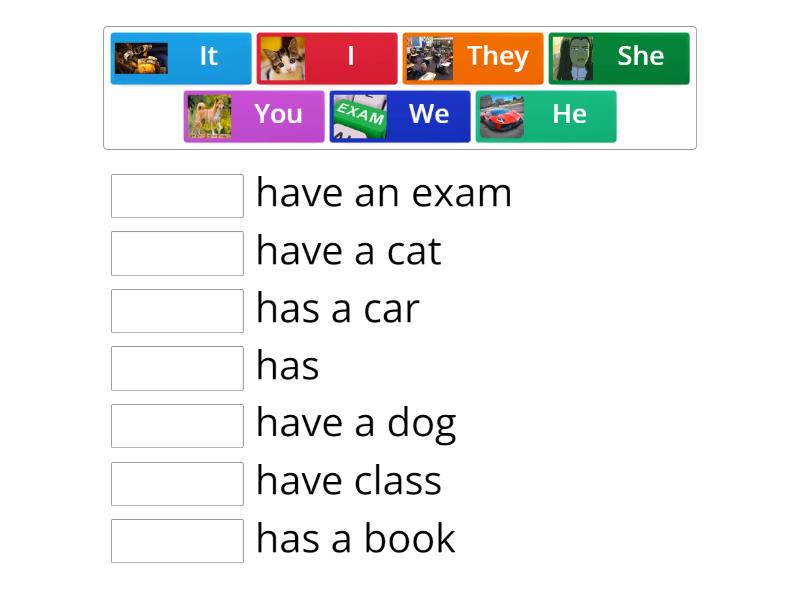 Have - Has - Match up