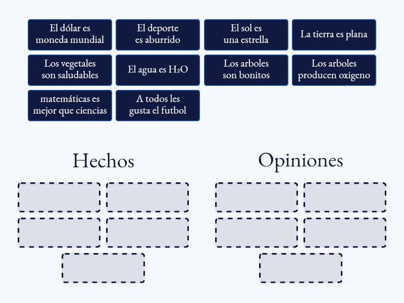 Opiniones y Hecho - Group sort