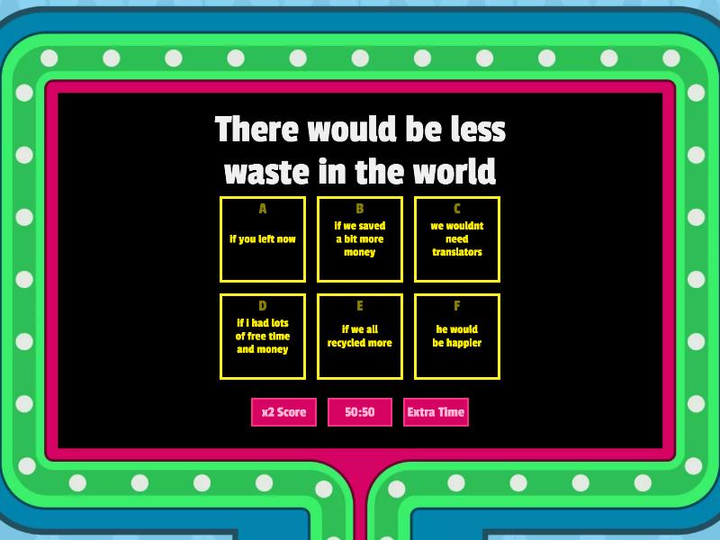 Unreal present and future conditional / Match - Gameshow quiz