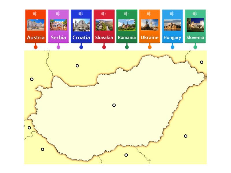 Hungary and the neighbouring countries - Labelled diagram