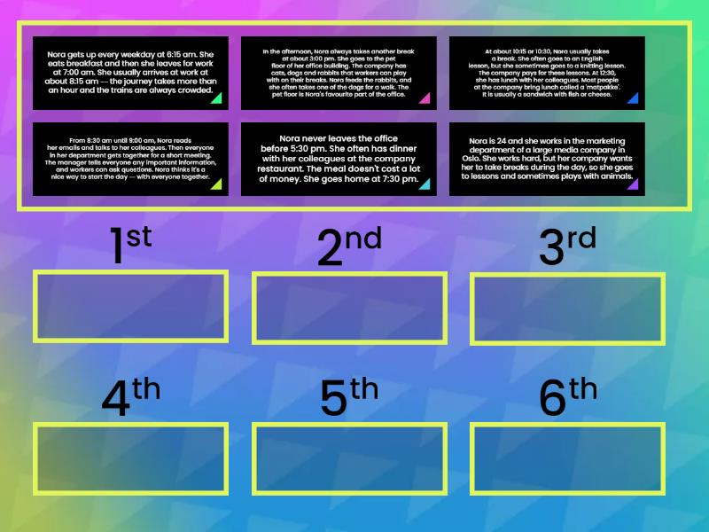 Empower A2 Unit 3a Reading - Rank order