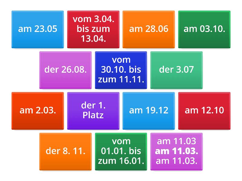 K10.2 Ordinalzahlen der ... am ... - Flip tiles