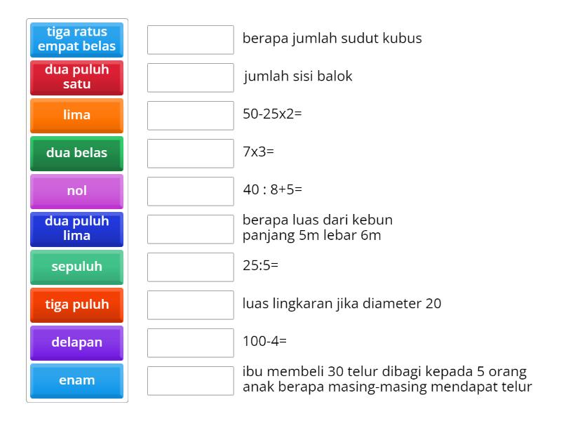 Matematiak kls 5 - Match up