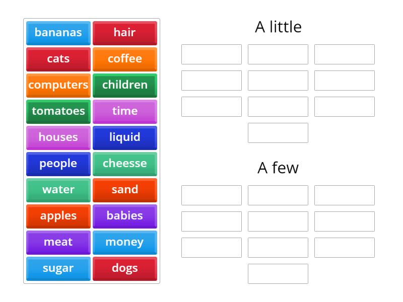 10 grade - Quantifiers review - Group sort