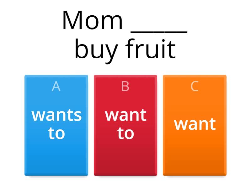 Want to/Wants to - Cuestionario