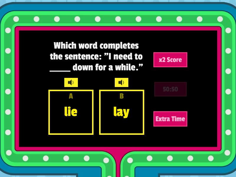 Pronunciation and Commonly Confused Words - Gameshow quiz