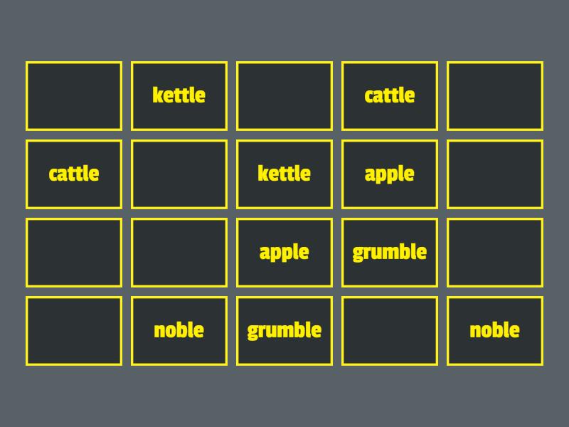 more -le words - Matching pairs