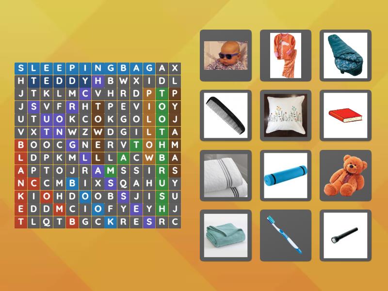 Camping wordsearch - Sopa de letras
