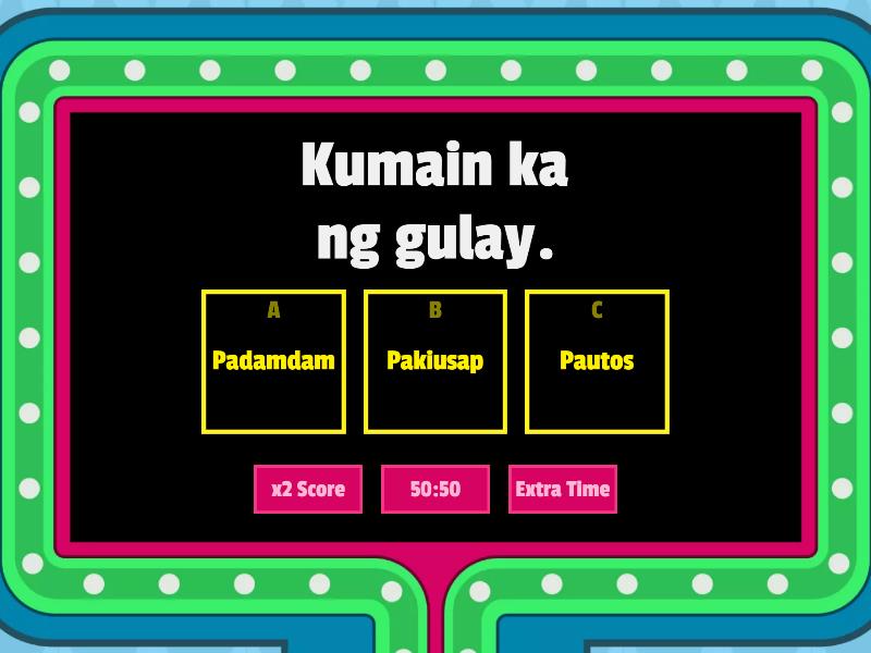 Uri ng Pangungusap (Padamdam, Pautos, Pakiusap) - Gameshow quiz