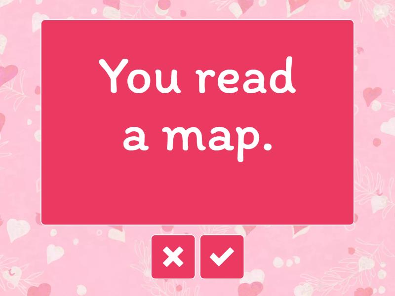 I read a map. to read a map - Flash cards