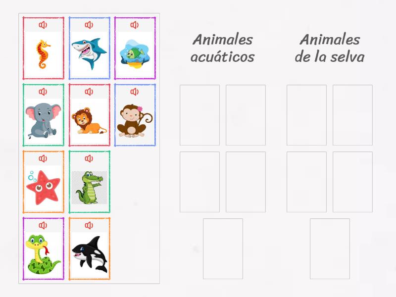 Clasificación de animales - Group sort