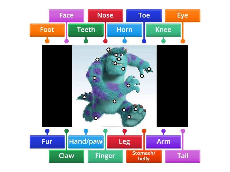 Body parts: Monster - Labelled diagram