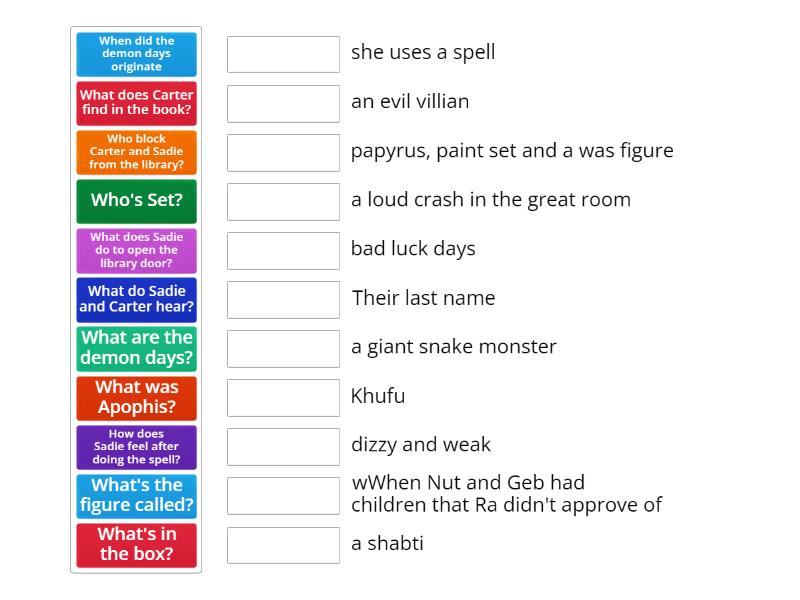 Ch. 7 Review - Match up