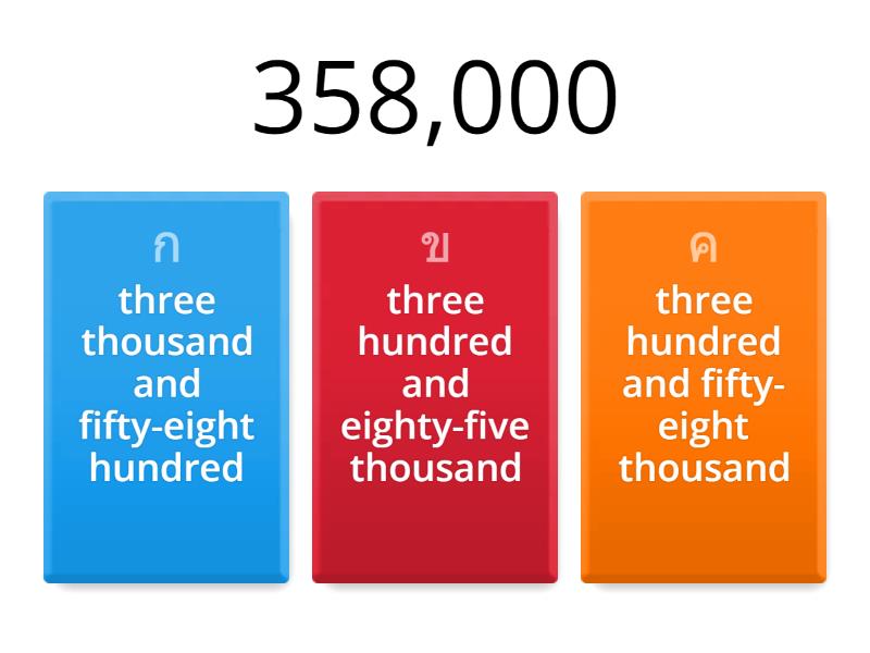 reading and writing numbers - Quiz