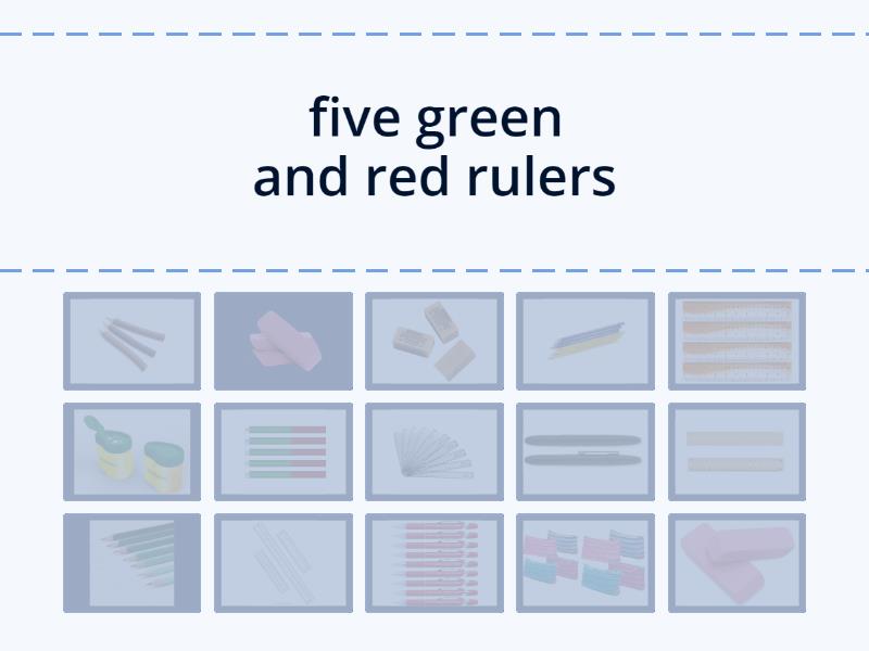 School things+numbers and colours - Find the match
