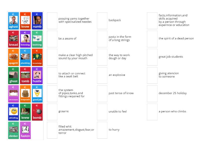 spelling word 5C la cieba bilingual school - Match up