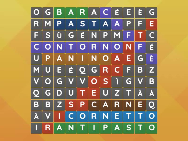 PAROLE AL BAR O RISTORANTE - Crucipuzzle