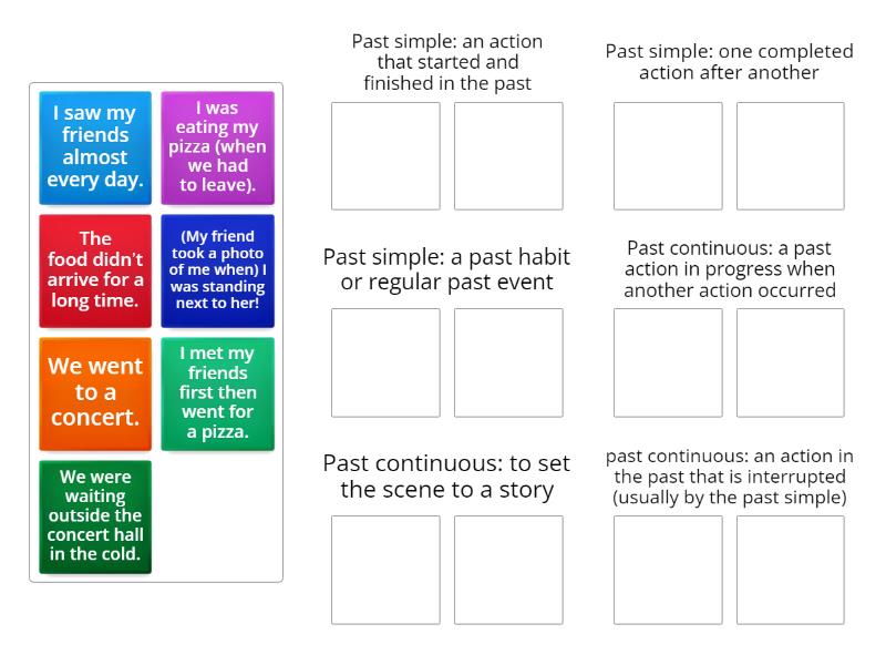 A2+ past simple and past continuous - Group sort