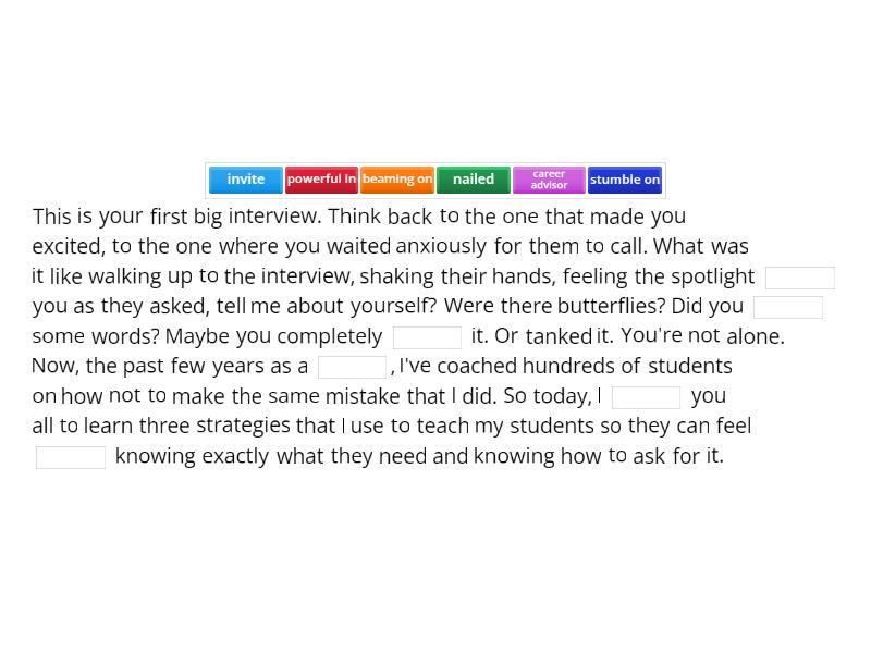 TED interview - Complete the sentence