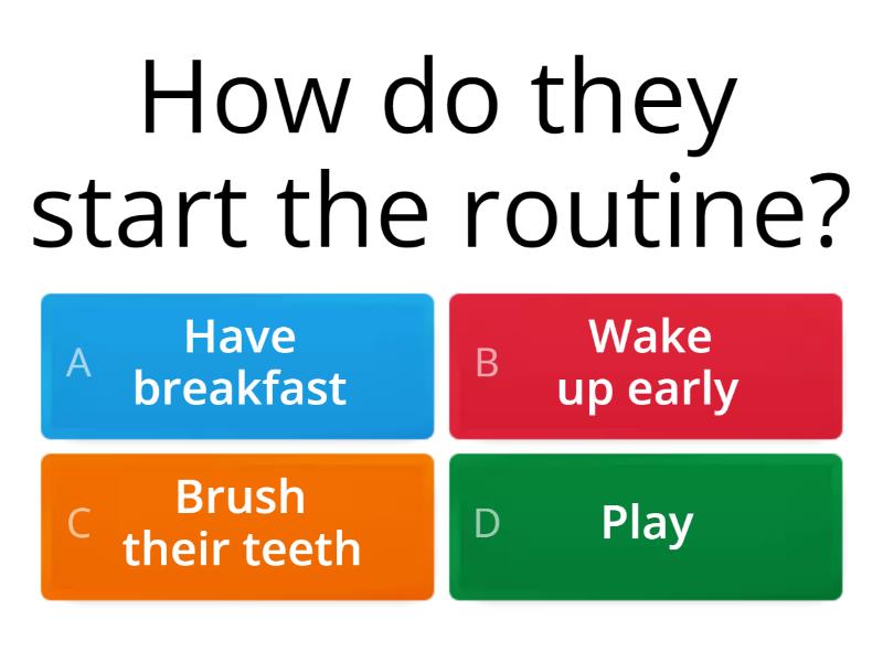 Daily routine quiz - Cuestionario
