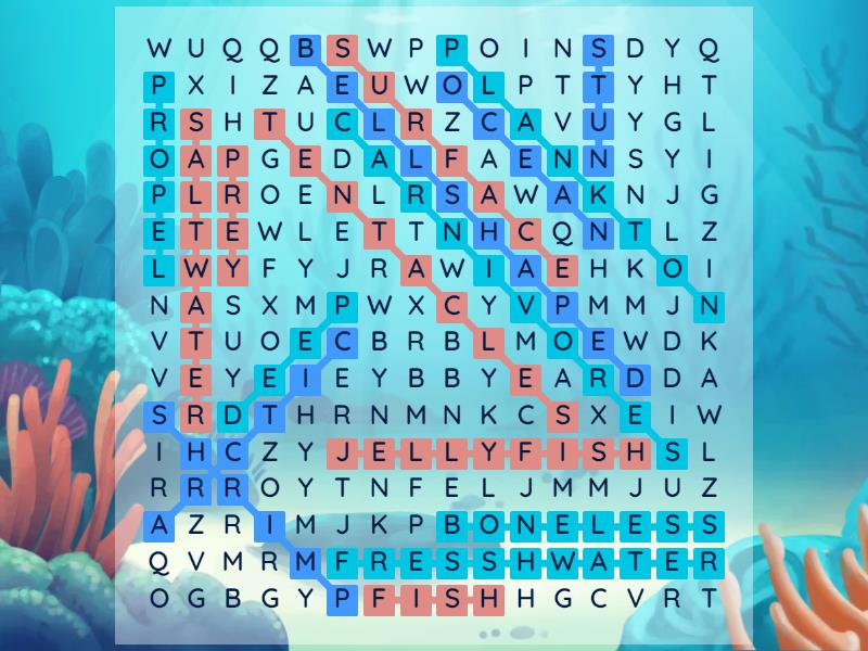 All About Jellyfish Wordsearch - البحث عن الكلمات