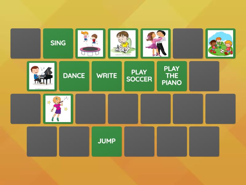 Action Verbs - Memory Game - Parejas