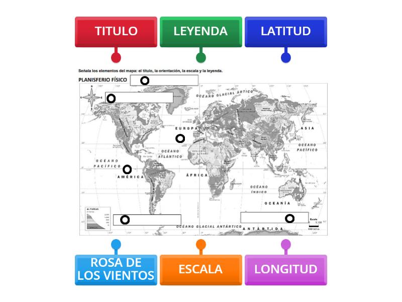 LOS ELEMENTOS DEL MAPA - Labelled diagram