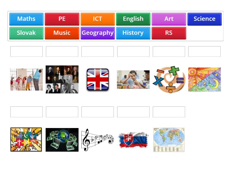 My school - subjects - Match up