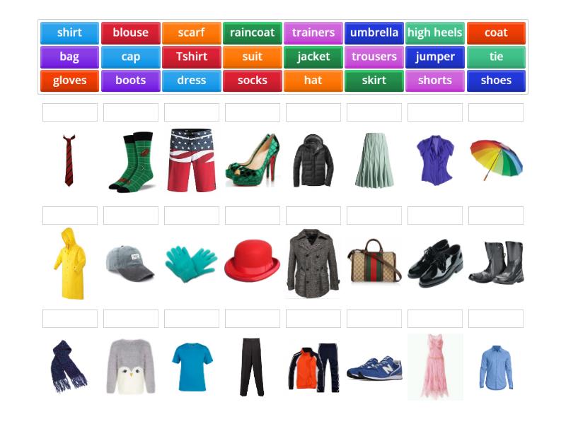 Spotlight 5, Unit 7b. Clothes - Match up