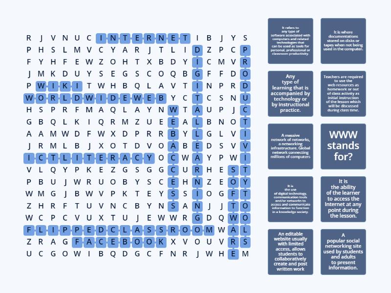 Basic Concepts of ICT - Wordsearch