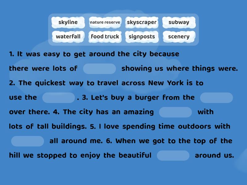 Open World B1_Unit 4_Vocabulary - Complete the sentence