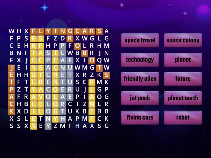future word search - Sopa de letras