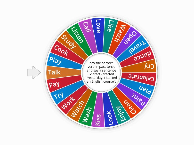 PAST SIMPLE - REGULAR VERBS - Spin the wheel