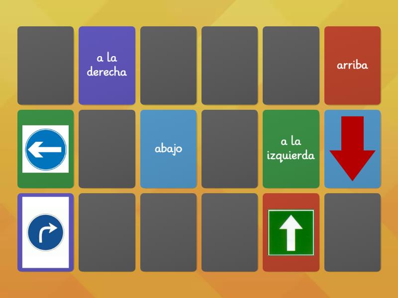 Positions Spanish - Matching pairs