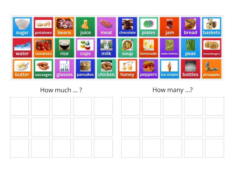 How much/How many? - Group sort