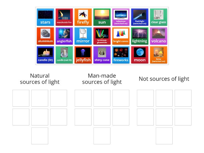 Sources of Light - Group sort