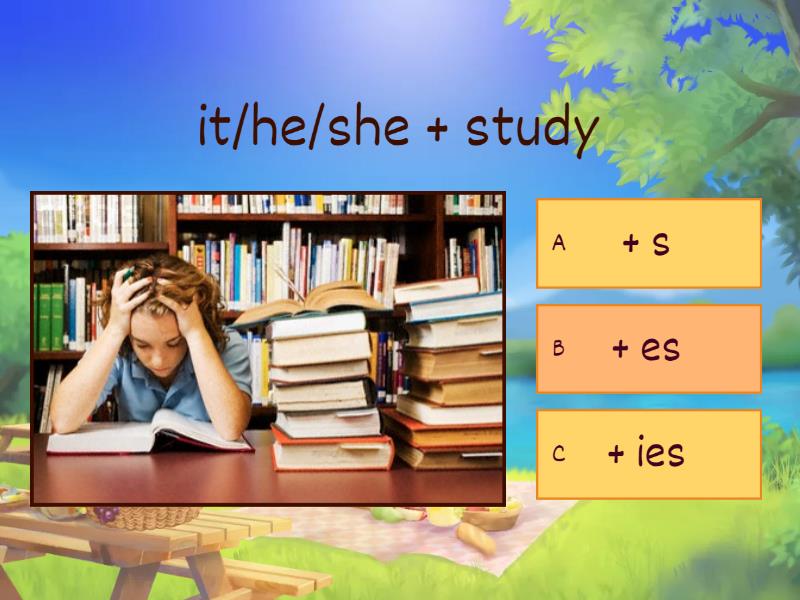 - Present Simple endinds (s/ es/ies) - Quiz