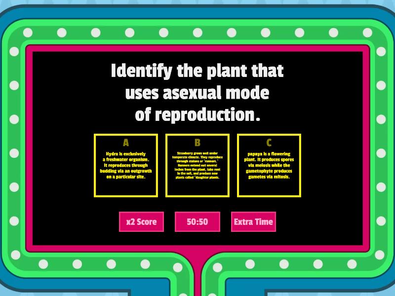 Asexual Reproduction in Plants - Gameshow quiz